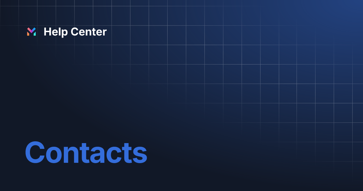 Contacts | Help Center